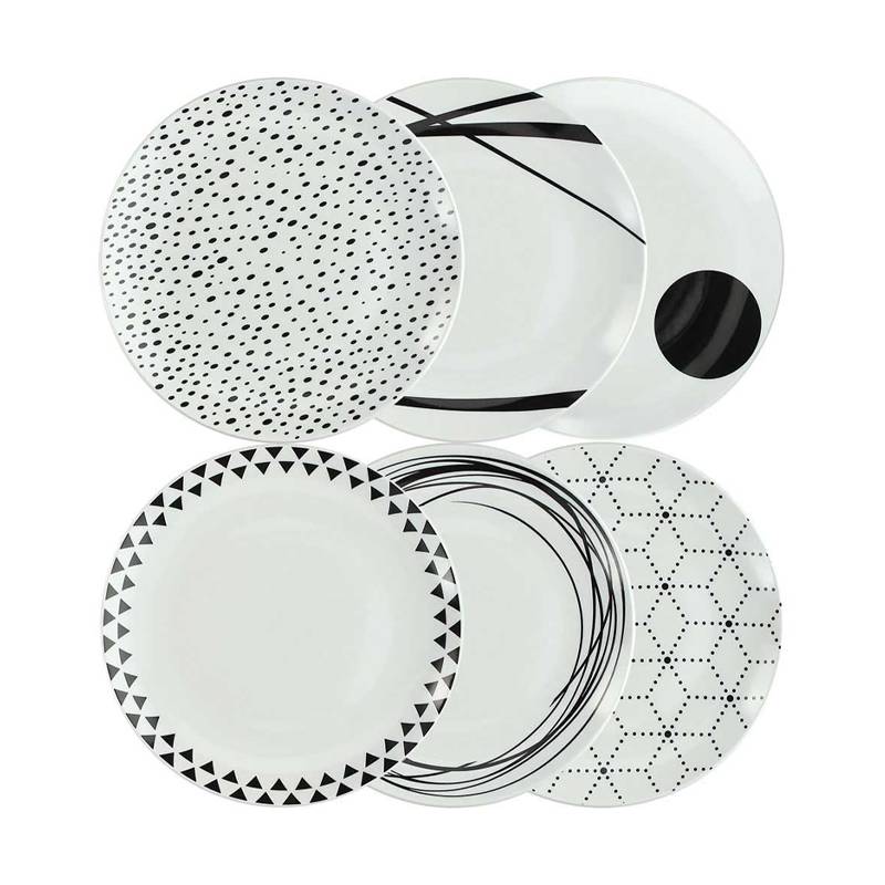 Tognana Metropolis Graphic Porcelain Dinnerware Set - Set 18 Pieces