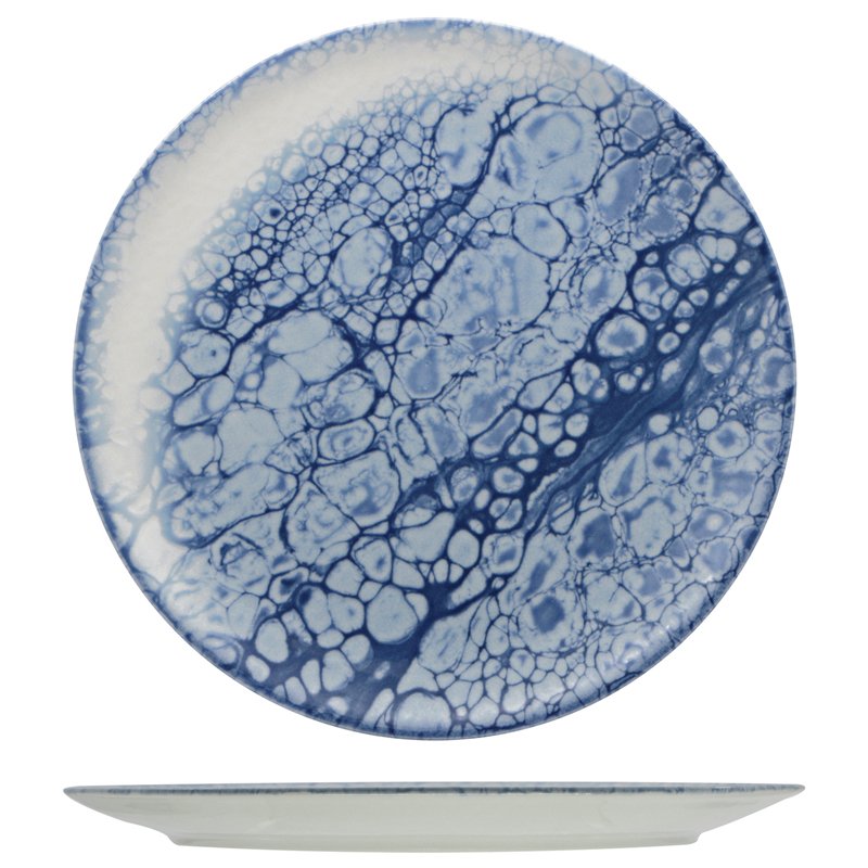 31 cm - Saturnia Bubble Round Presentation Plate In Porcelain - Set 4 ...