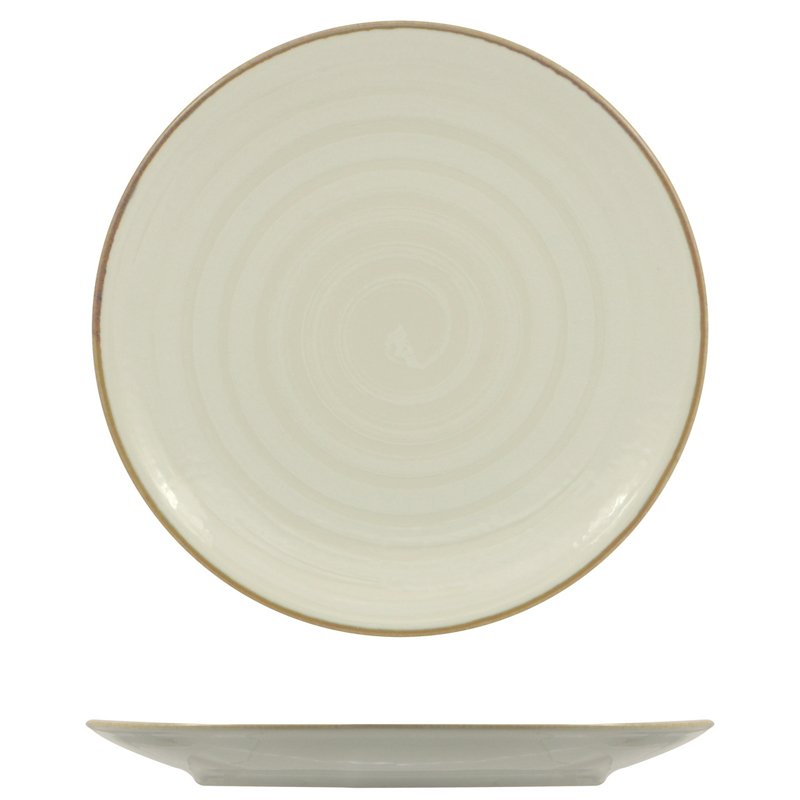 28 cm - Saturnia Vortex Dinner Plates in Porcelain - Set 6 Pieces