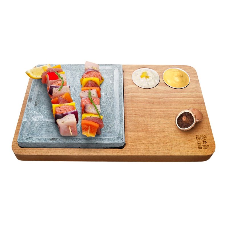 Meeting Rectangular Wood Soapstone Cutting Board