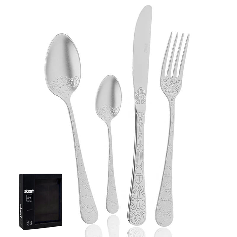 Abert Tattoo Stainless Steel Cutlery Set - Set 24 Pieces