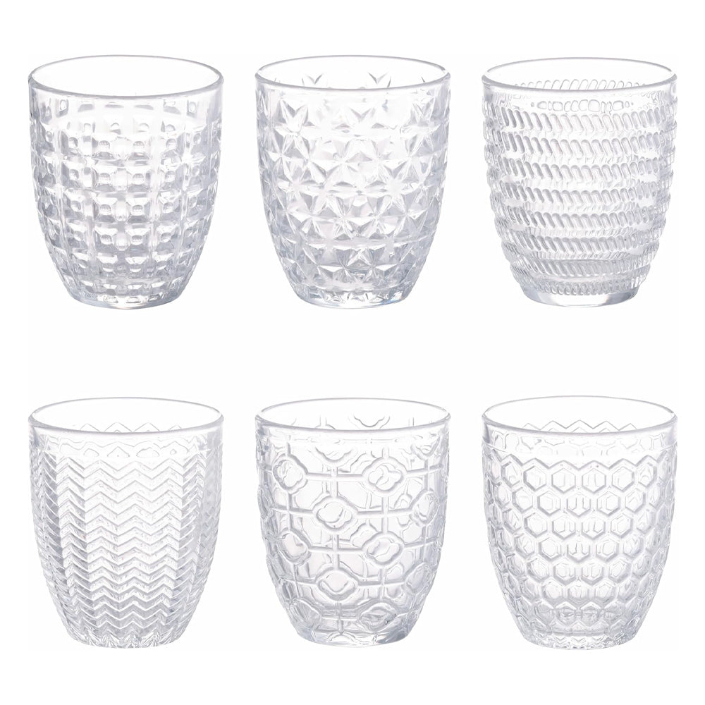 30 cl - Villa D'Este Geometrie Waterglas in Glas - Set van 6 Stukken