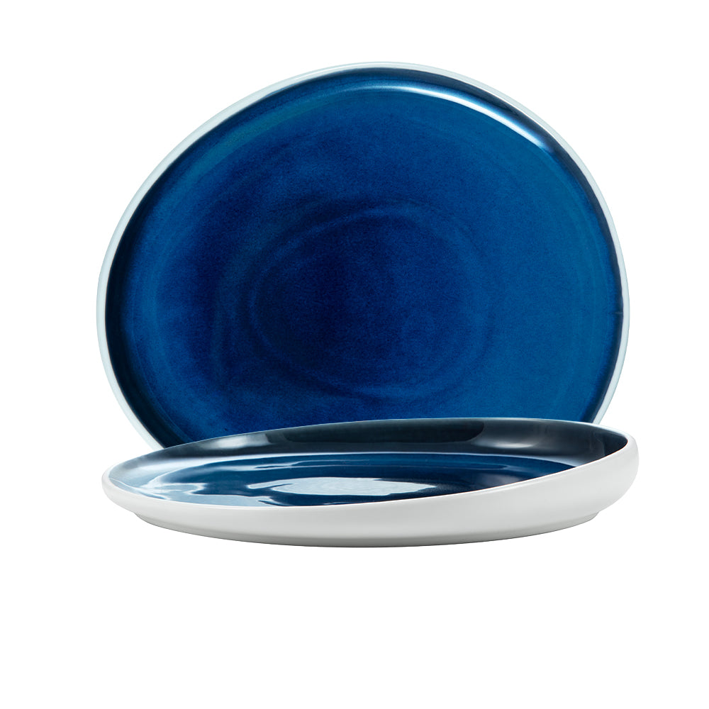 26x23 cm - Le Coq Abyssos Dinner Plate Slanted In Stoneware Set 3 Pz